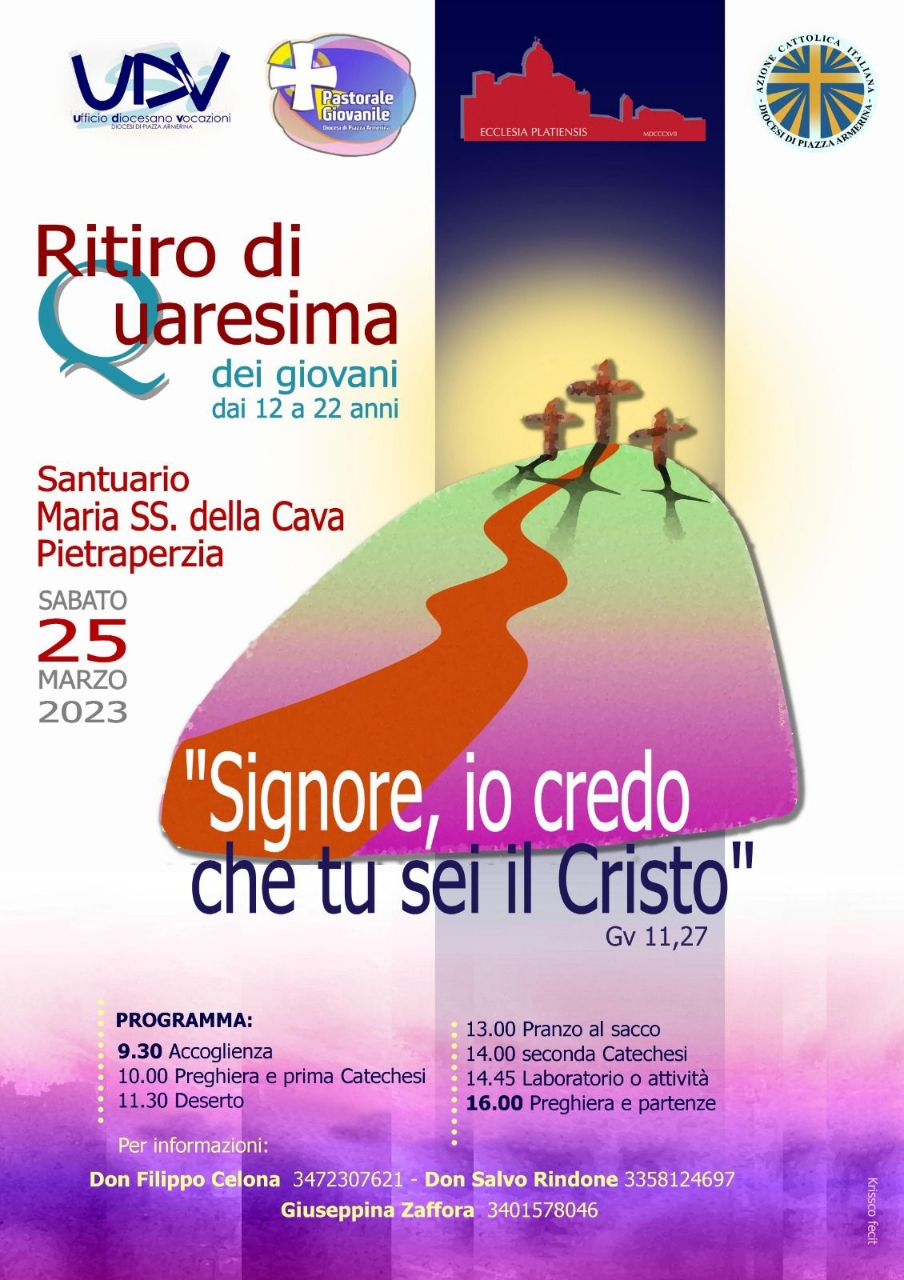 Ritiro di Quaresima per i giovani – Diocesi di Piazza Armerina