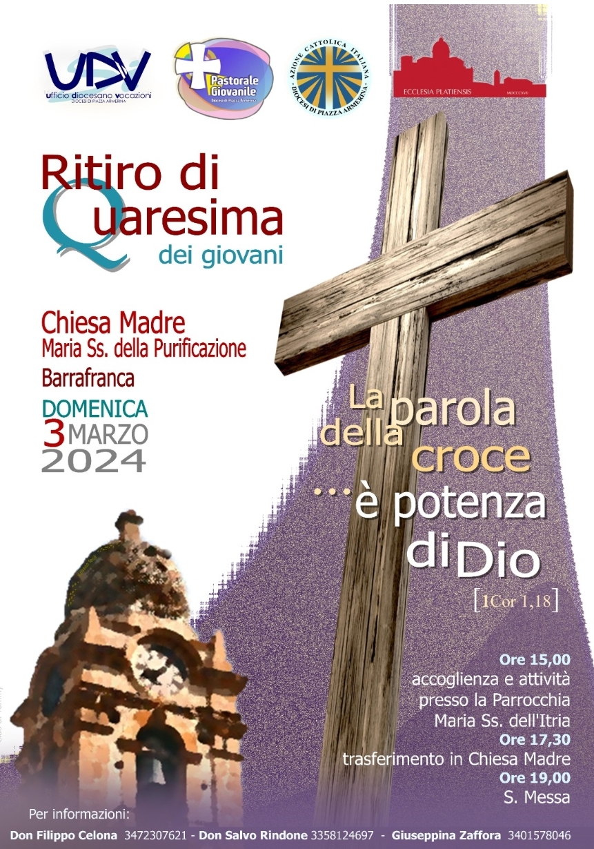 Ritiro di Quaresima per giovani a Barrafranca – Diocesi di Piazza Armerina